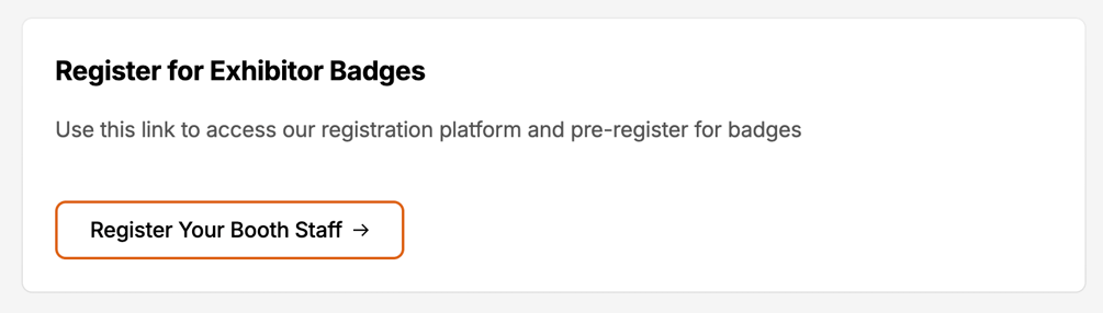 Exhibitor Badge Registration